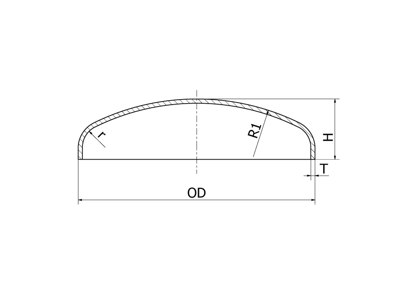 Stainless 219.1 x 2.0 mm - End cap, 1.4301/1.4307, ISO, from plate ...